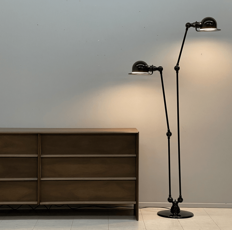 Jieldé DD7460 - Lampadaire Double 2x2 Bras Articulés et Réflecteurs Ø15 cm